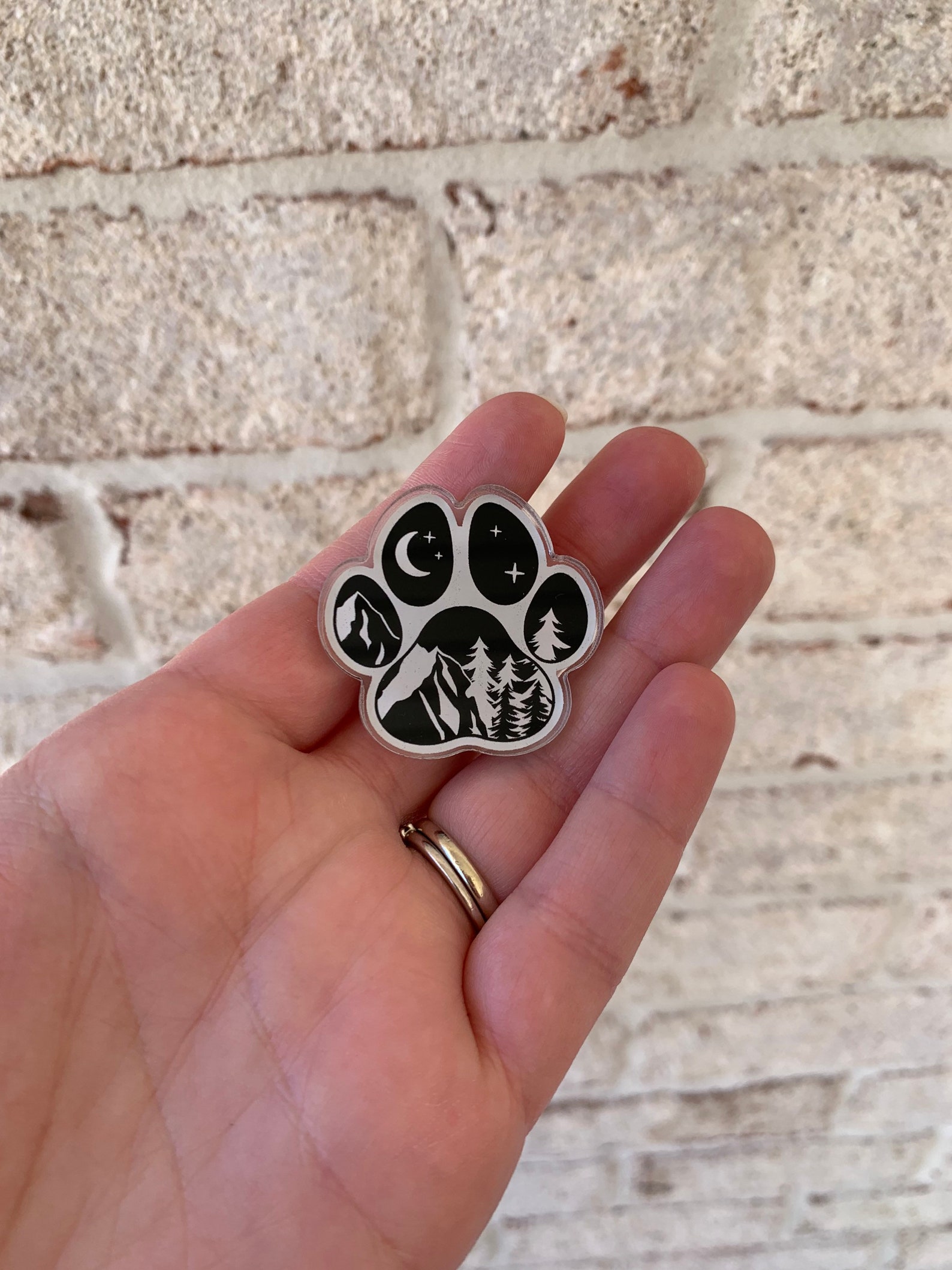 Adventure Dog Paw Pin | Hiking Dog Pin | Jacket Pin | Mountain ...