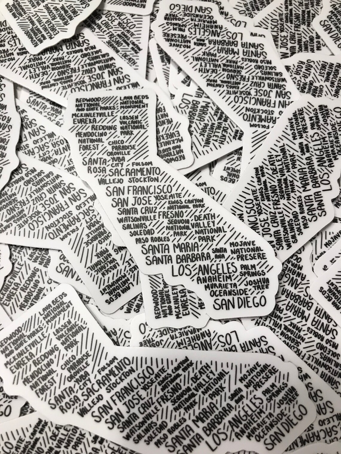 California Sticker Black and White Sticker Laptop Sticker - Etsy