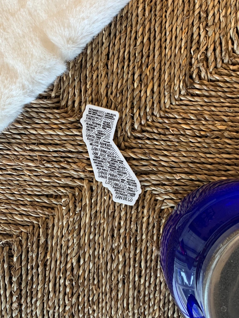 California Sticker Black and White Sticker Laptop Sticker - Etsy