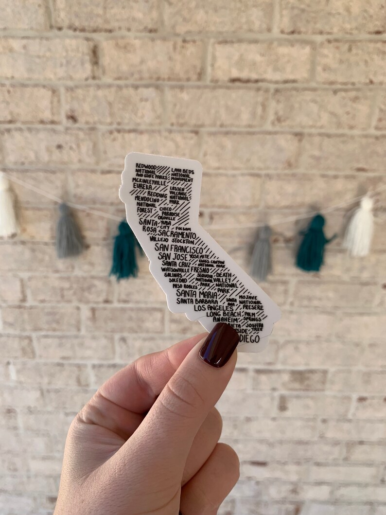 California Sticker Black and White Sticker Laptop Sticker - Etsy