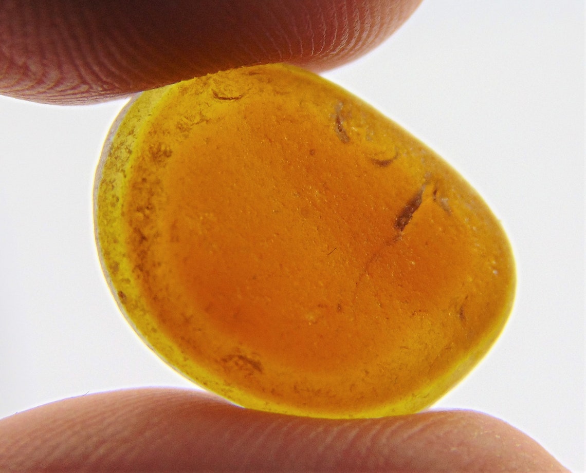 3 Amber Brown & Yellow Multies/Fish Eye Seaham Sea Glass | Etsy