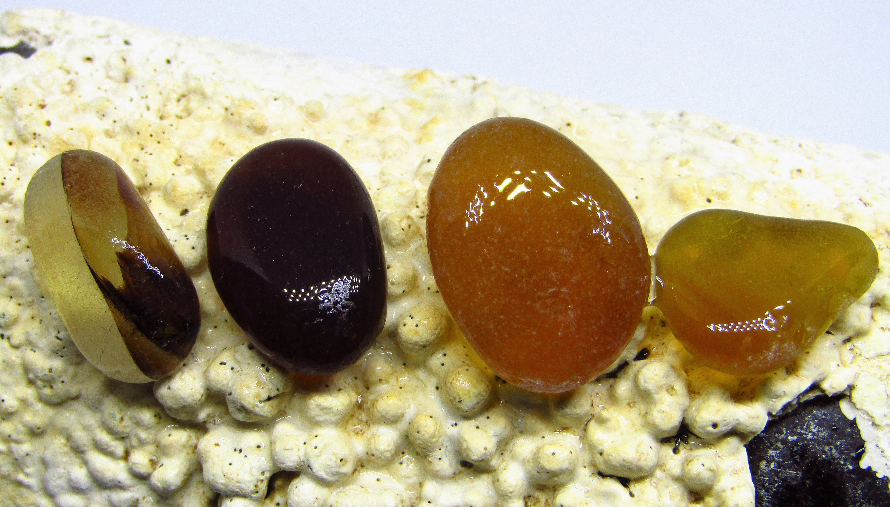 4 Amber/ Brown Bicoloured/multies/fish Eye Seaham Sea Glass - Etsy