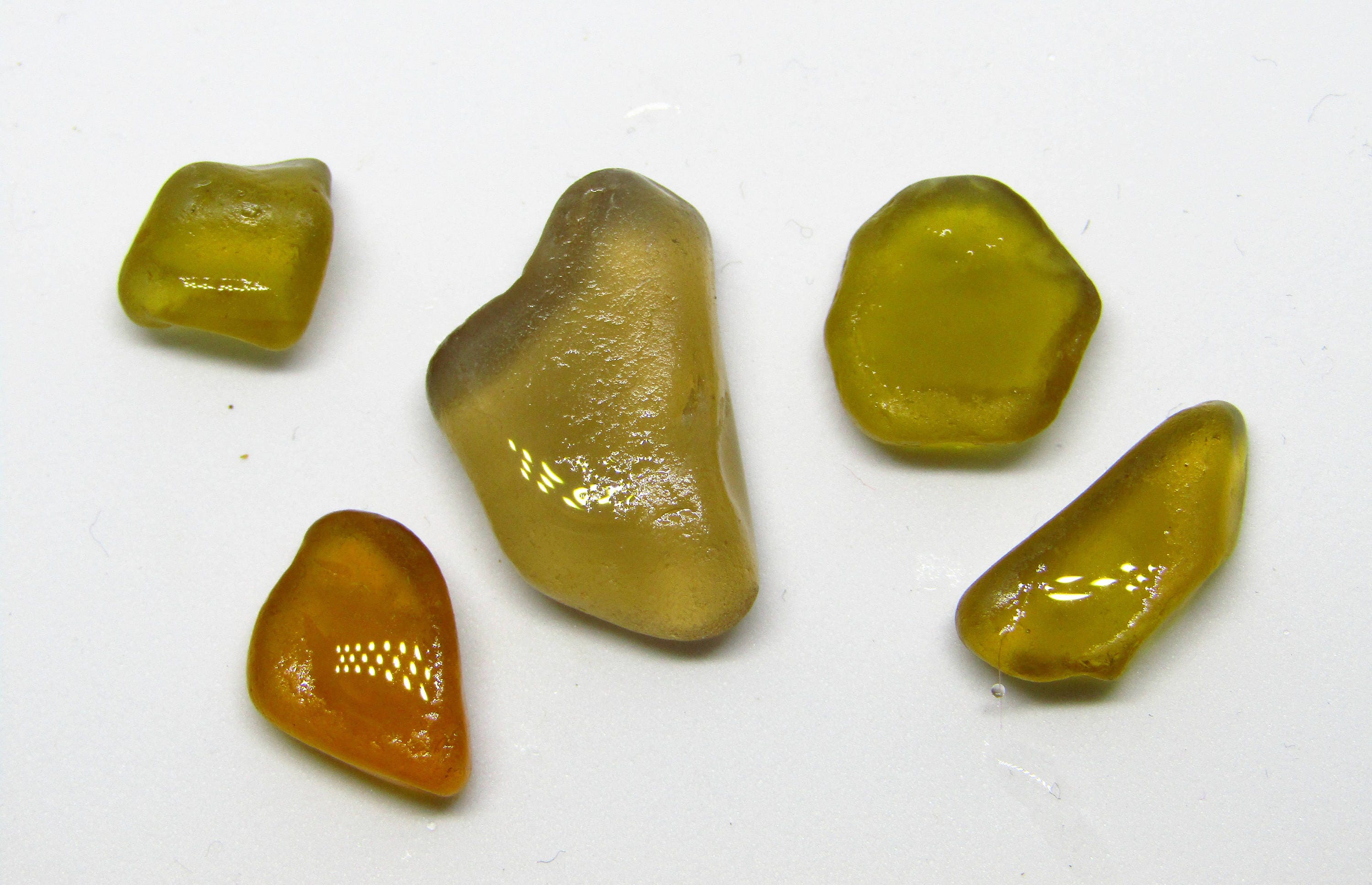 5 Shades of Amber/gold Scottish Sea Glass Pieces for | Etsy