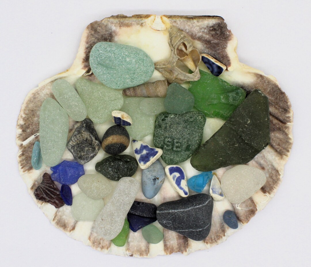 A Taste of Parton Beach Cumbria 35 Pcs Sea Glass, Blue, Purple ...