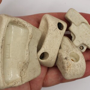 4 Vintage Sea Worn Ceramic /porcelain Scottish Electrical Insulators ...