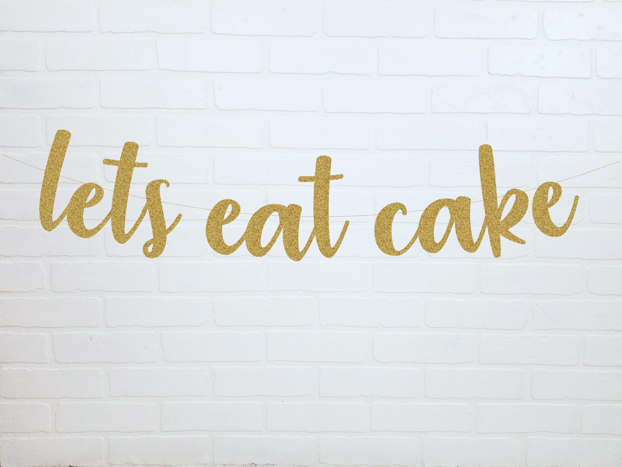 Let's Eat Cake Cake Table Banner Cake Wedding Banner | Etsy