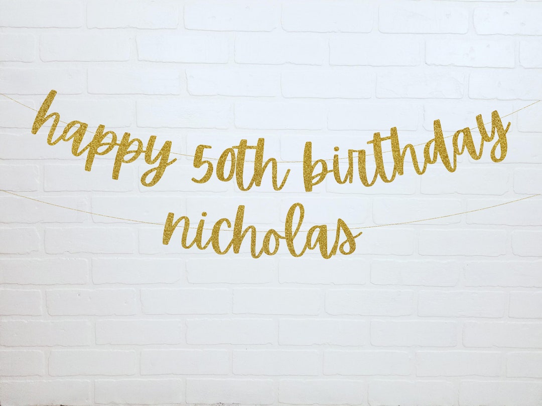 50th Birthday Banner | 50th Birthday Decorations | Personalized Banner ...