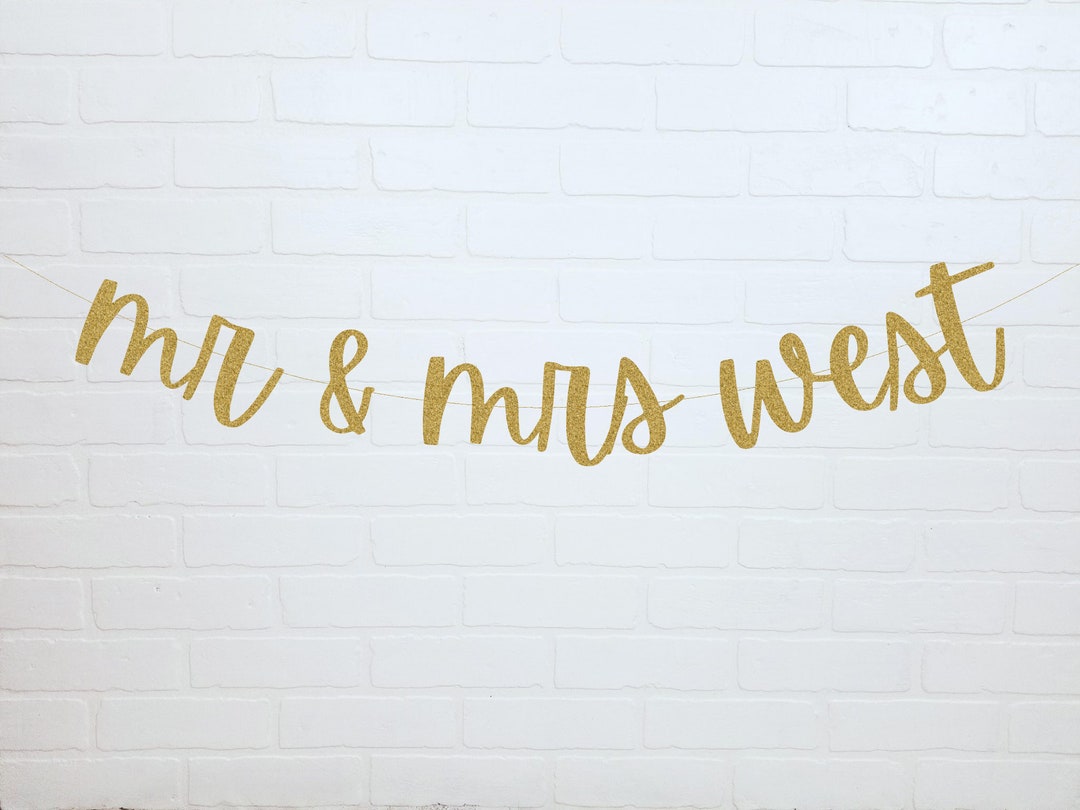 Last Name Banner | Engagement Party Banner | Mr and Mrs Sign | Party ...