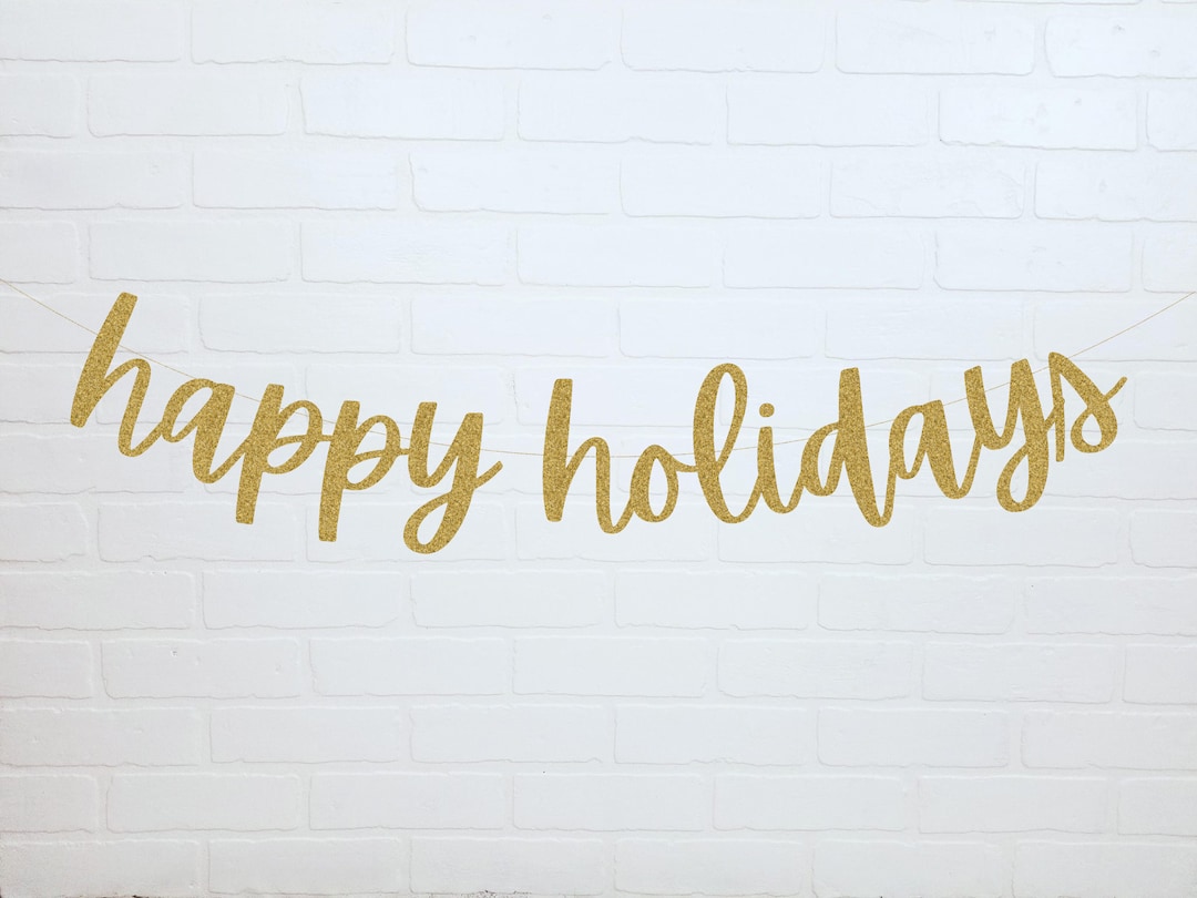 Happy Holidays Banner | Holiday Party Decorations | Holiday Mantle ...