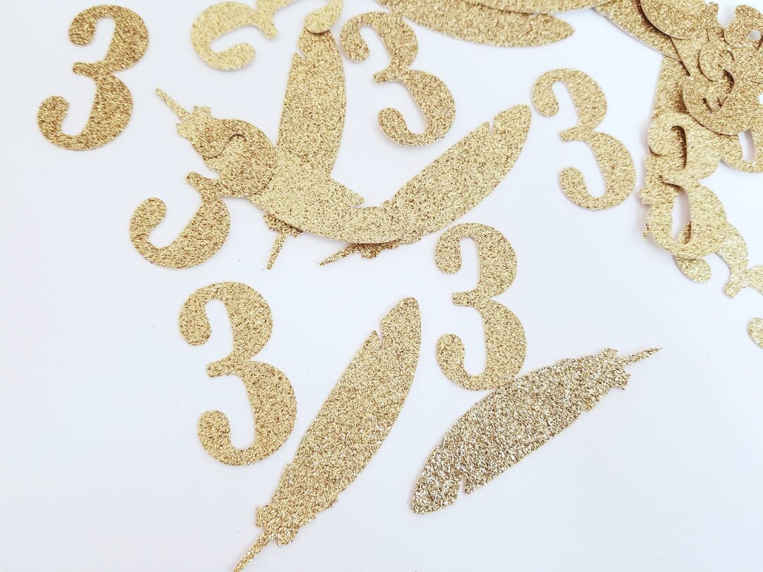 3 Gold Birthday Confetti 3 Birthday Confetti Young Wild Three Confetti ...