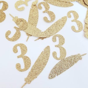3 Gold Birthday Confetti 3 Birthday Confetti Young Wild Three Confetti ...