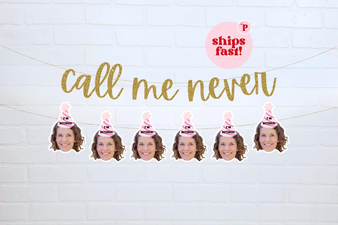 Funny Retirement Banner: Custom Face Cutouts, Glitter Cardstock - Etsy
