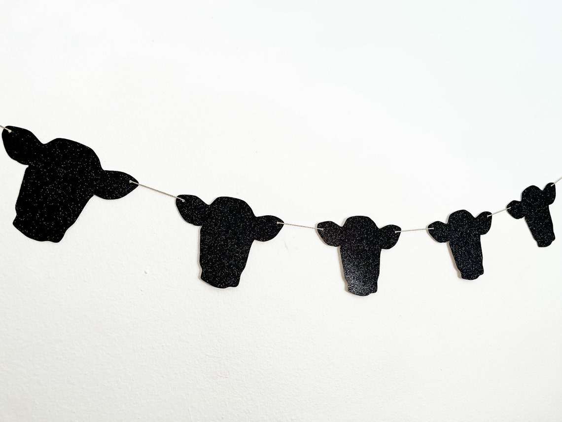 Cow Garland | Cow Birthday Decorations | Cow Baby Shower | Cow Banner ...
