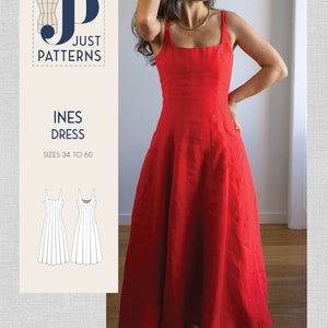 Ines Dress Just Patterns PDF Sewing Pattern Size 34-60 - Etsy