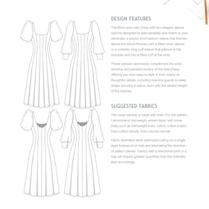 Ines Dress Sleeve Pattern Just Patterns PDF Pattern (pattern Expansion ...