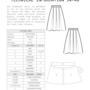 Stephanie Skirt PDF Sewing Pattern Size 34-56 | Etsy Canada