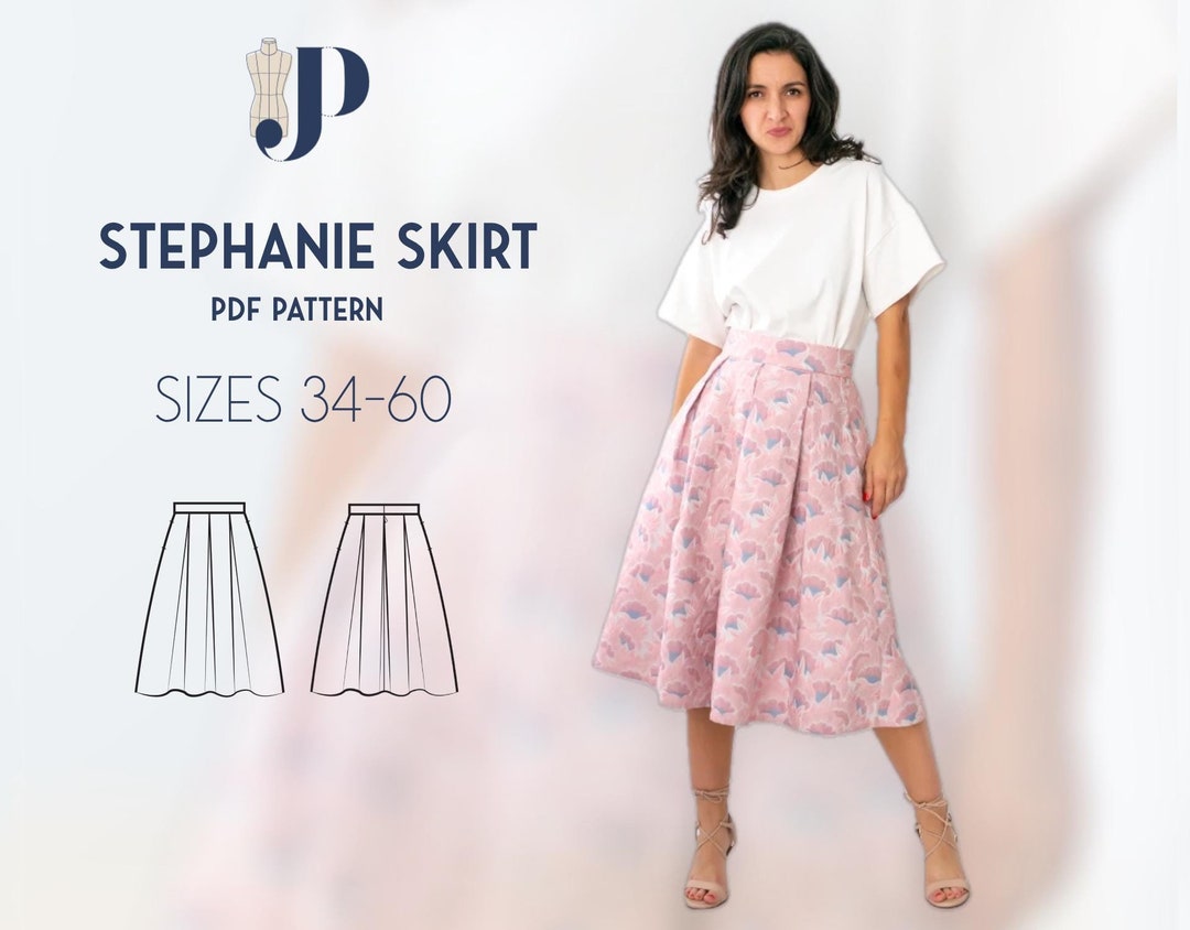 Stephanie Skirt Just Patterns PDF Sewing Pattern Size 34-60 - Etsy