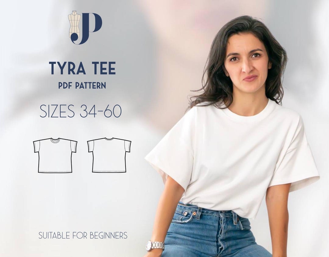 Tyra Tee Just Patterns PDF Sewing Pattern Size 34-60 - Etsy
