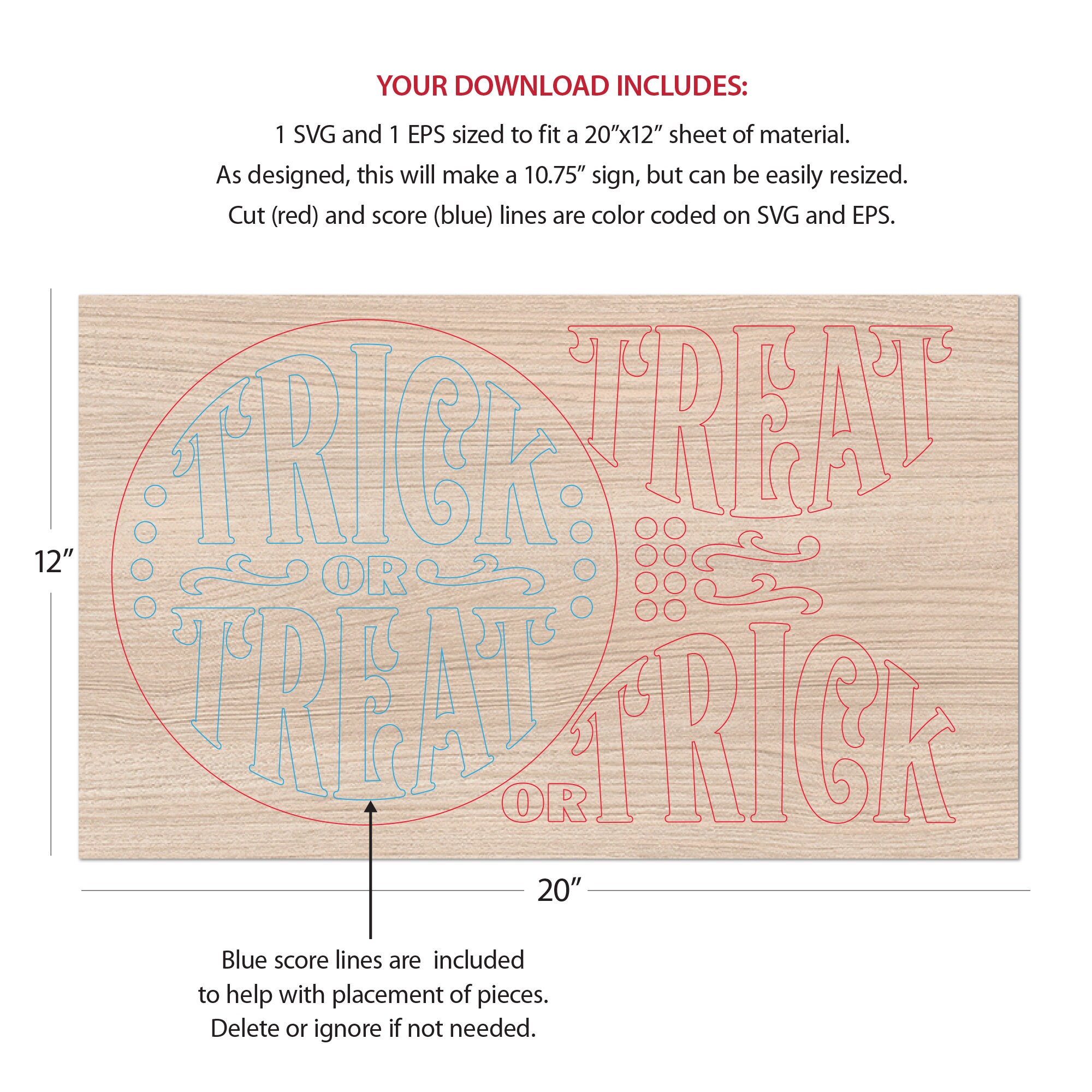 DIGITAL FILE Trick or Treat Round Front Door Sign Svg Circular - Etsy