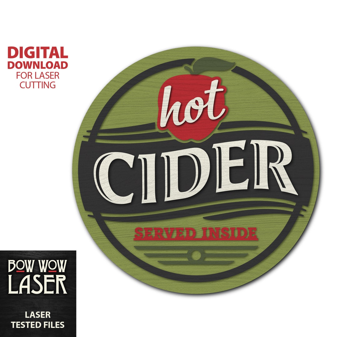 DIGITAL FILE Hot Apple Cider Round Front Door Hanger Svg Fall Autumn ...