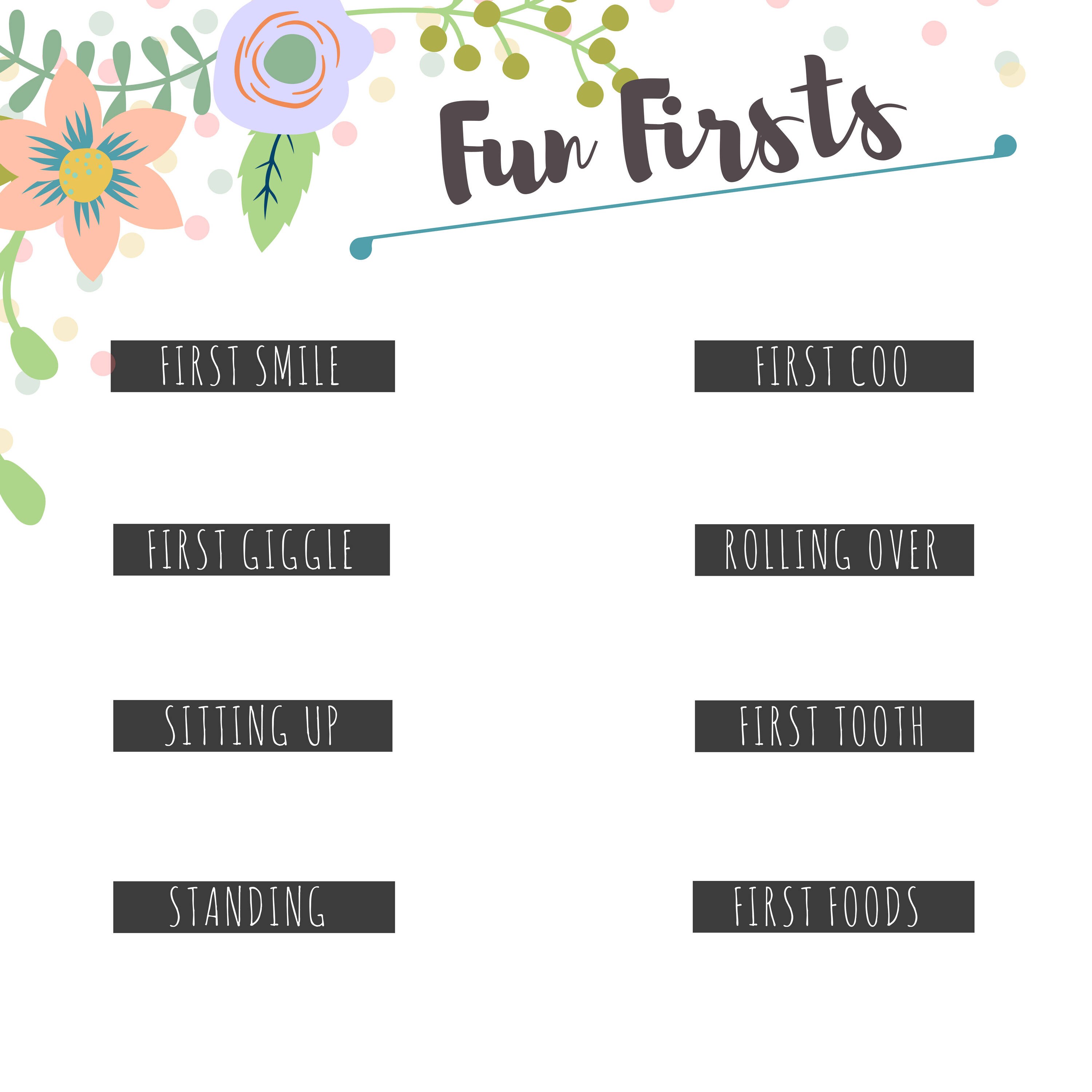 Fun Firsts - Baby Memory Book Insert - Etsy