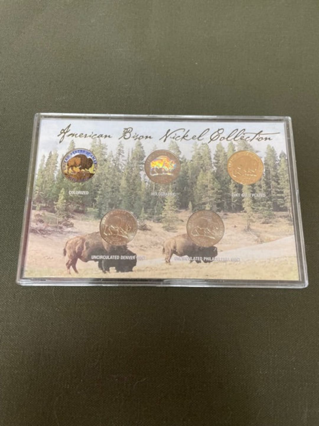 American Uncirculated Bison Nickel Collection Holographic Gold Plated ...