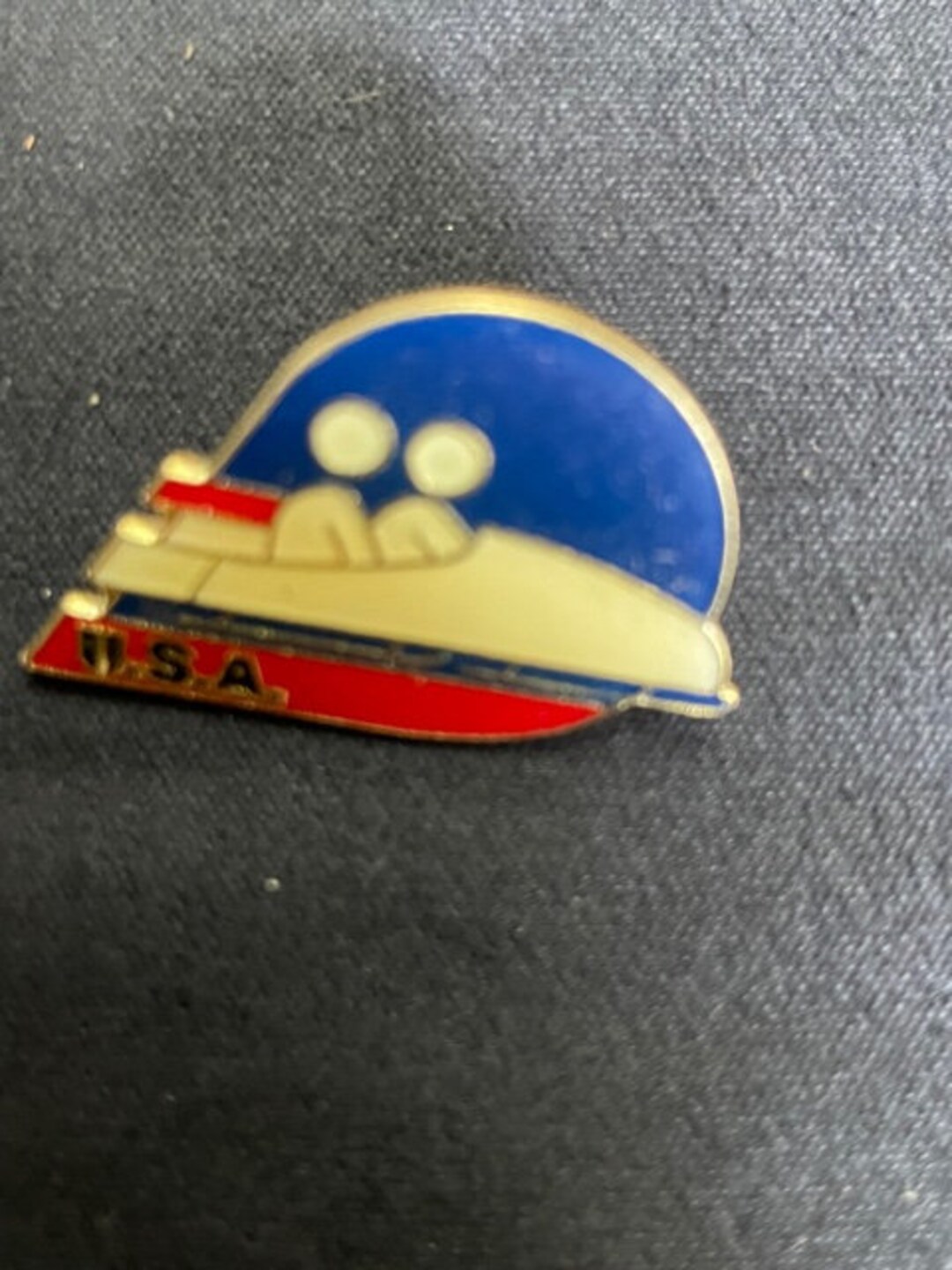 Enamel USA Olympic Bob Sled Pin - Etsy