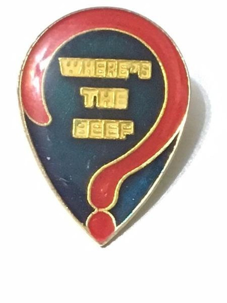 Vintage Where's the Beef Enamel Backpack Button Jacket Pin Graffiti Pin ...