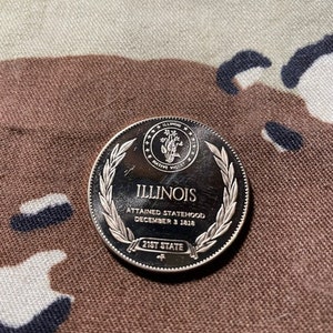 Illinois State Bronze Token Coin - Etsy