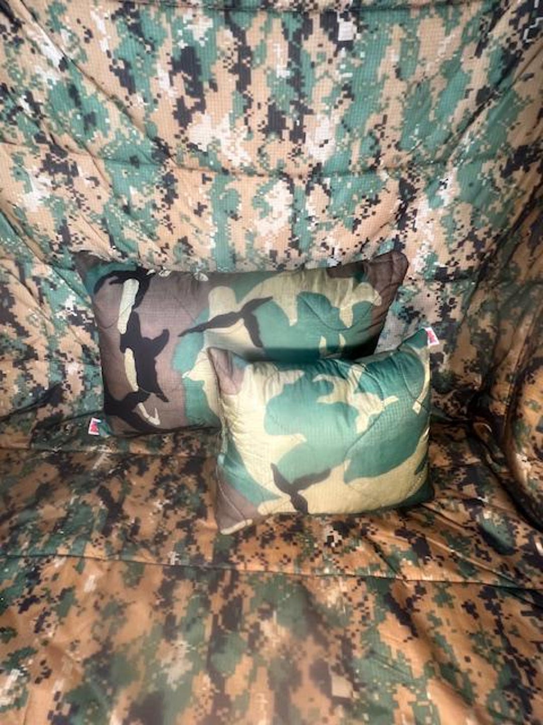 Military Woodland Issue Poncho Liner Camo Nylon Bivy Camo Pillow - Etsy