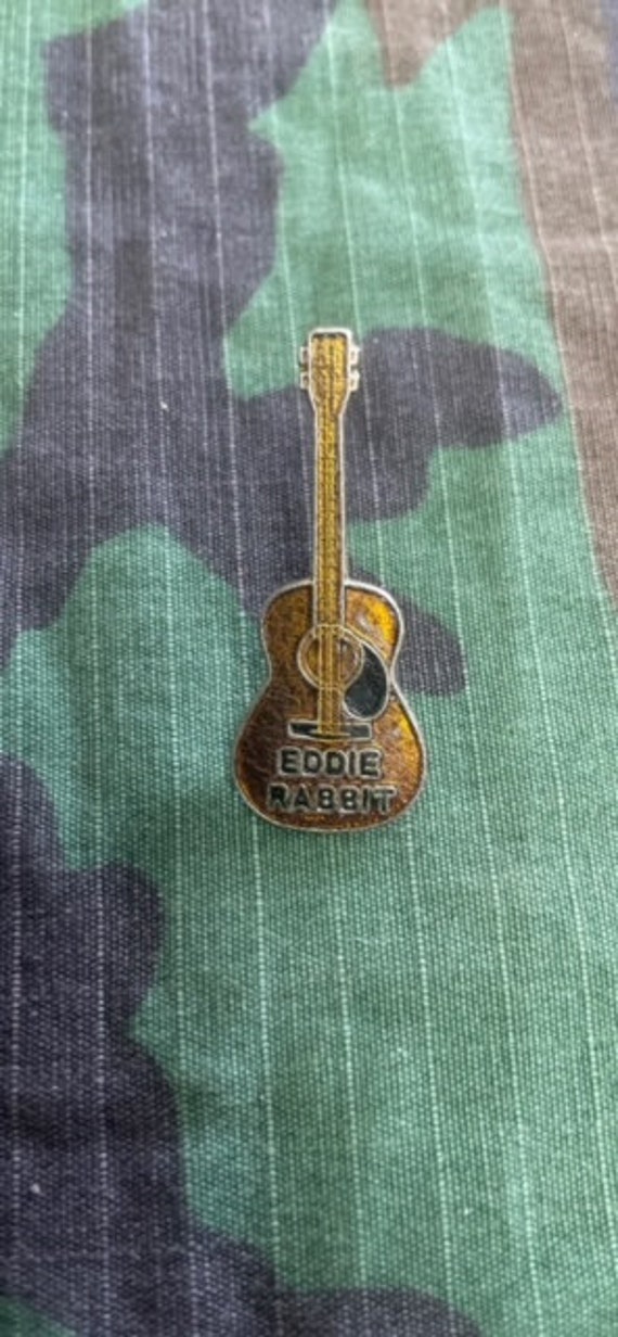 Eddie Rabbit Rock And Roll Electric Guitar Enamel Bac… - Gem