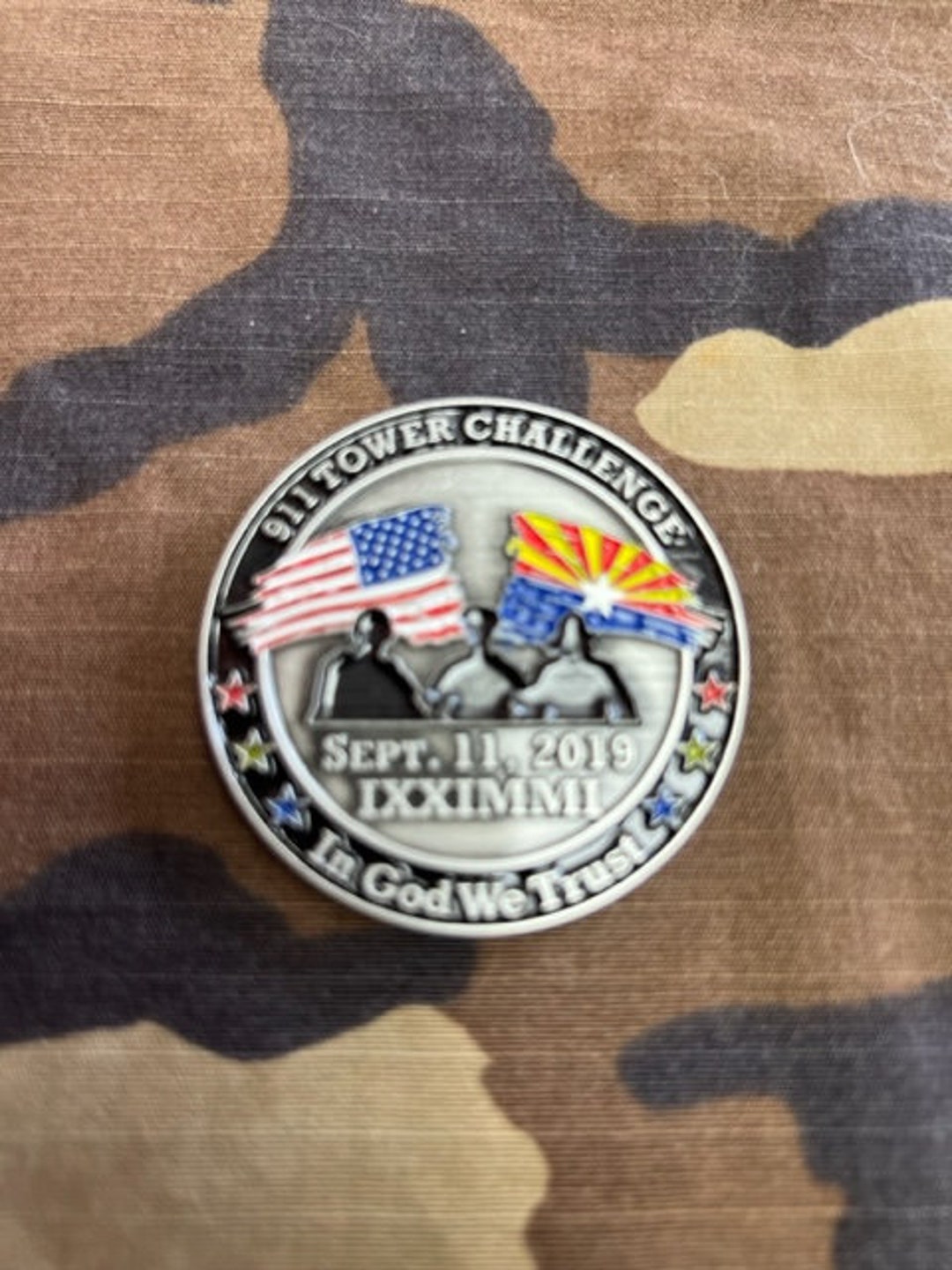 911 Tower Challenge Coin in God We Trust Flag Staff Phoenix Tucson ...