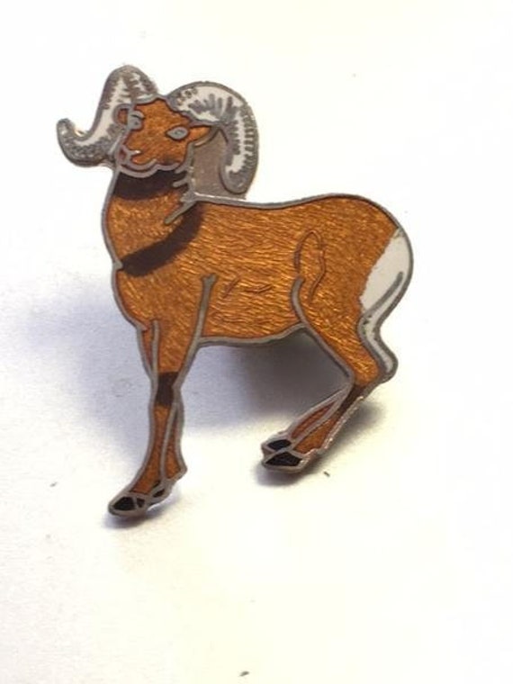Big Horn Ram Sheep Pin Mountain Goat Enamel Backpack Pin - Etsy