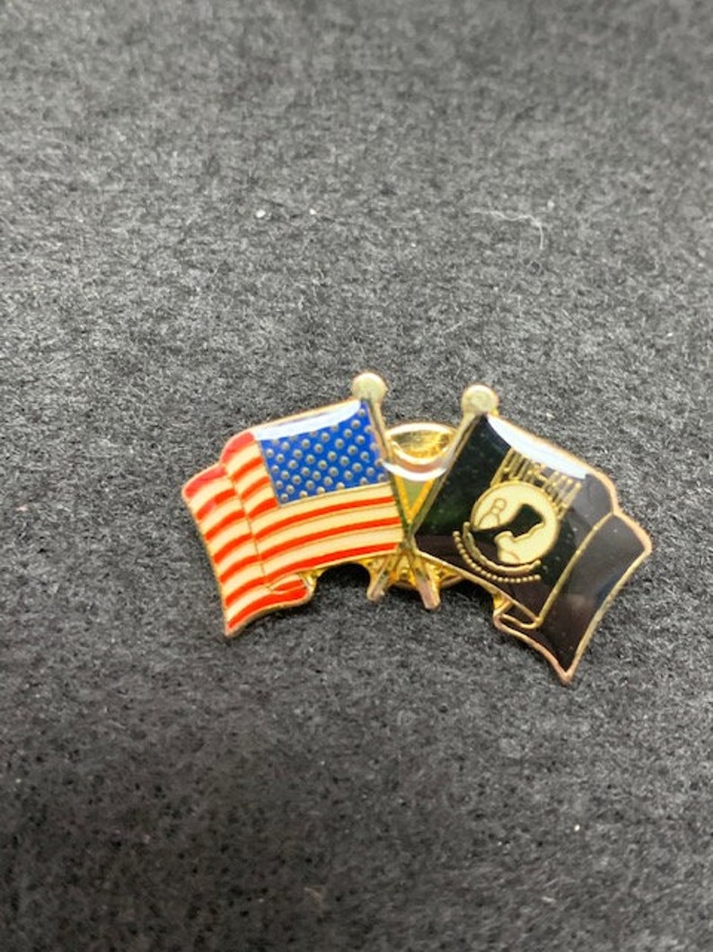 American Flag POW Flag Enamel Backpack Pin - Jacket Pin - Graffiti Pin ...