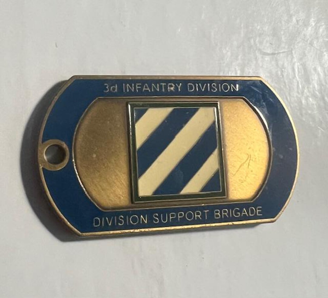 3rd Division Support Brigade Challenge Coin With Oath of Reenlistment ...