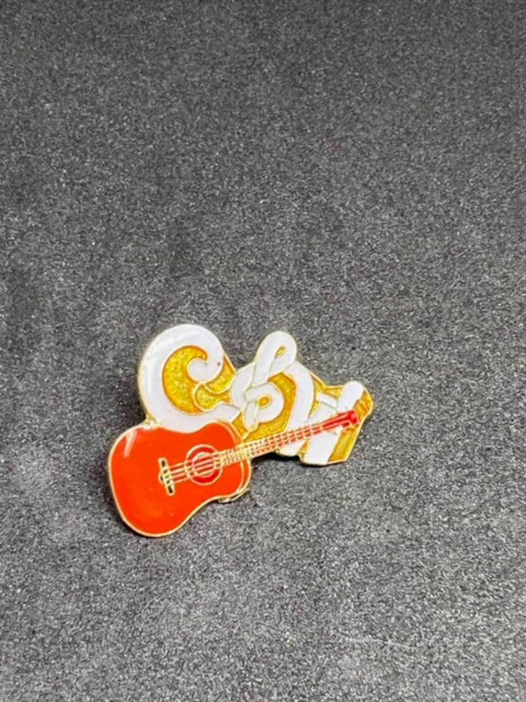 Country & Western Music. Acoustic Guitar Enamel Backpack Pin Jacket ...