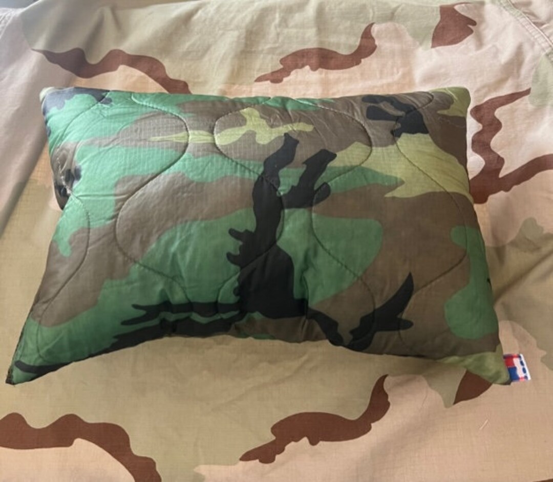 Military Woodland Issue Poncho Liner Camo Nylon Bivy Camo Pillow - Etsy