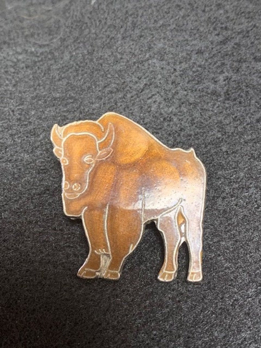 Vintage Enamel Large Buffalo Pin - Etsy UK