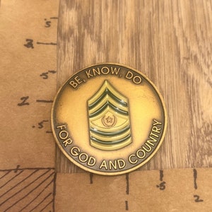 Army Sergeant Major Challenge Coin. Be Know Do for God and Country - Etsy