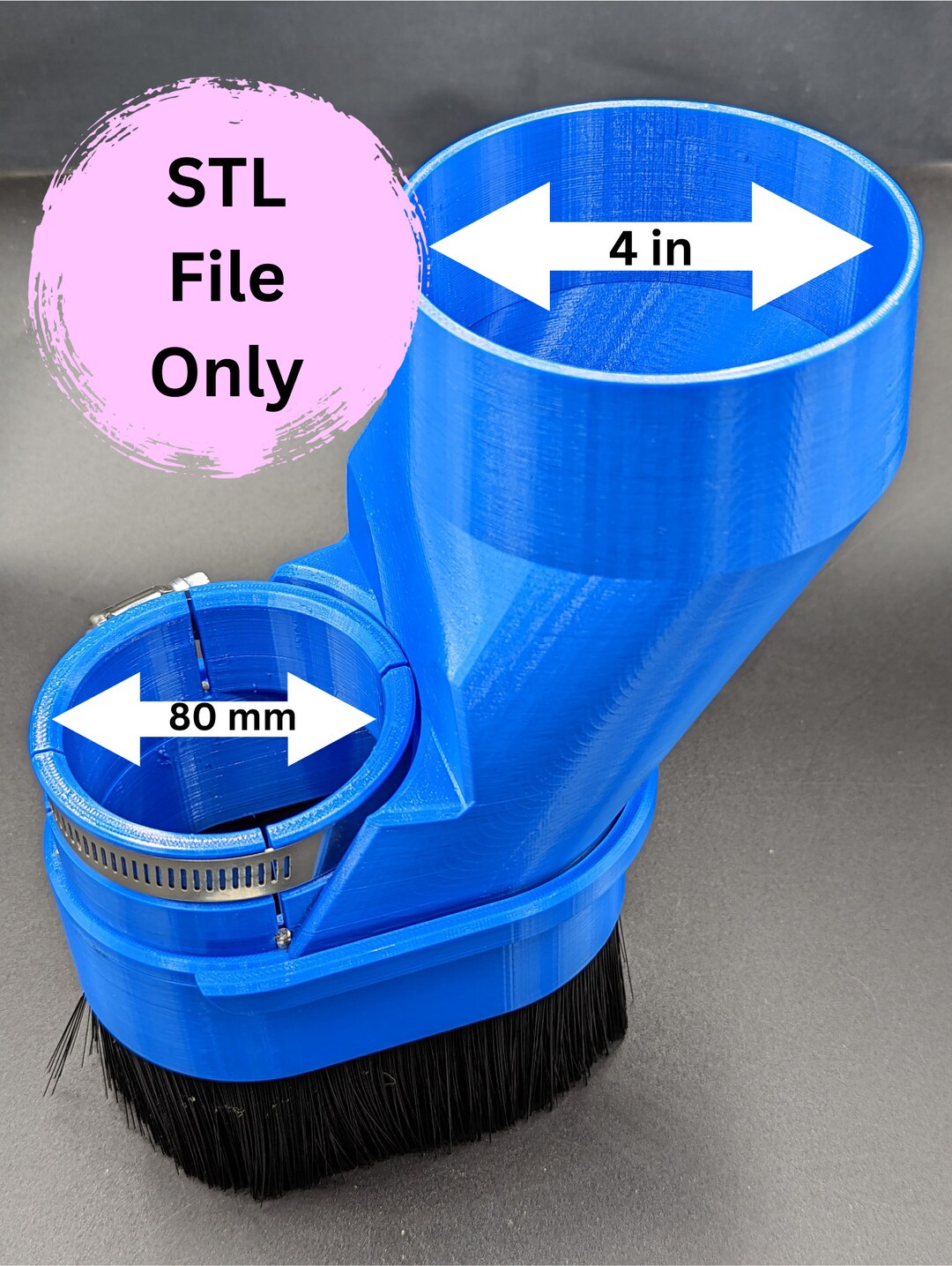 80 Mm Spindle CNC Router Dust Boot Digital STL File, 4 in Hose Version ...