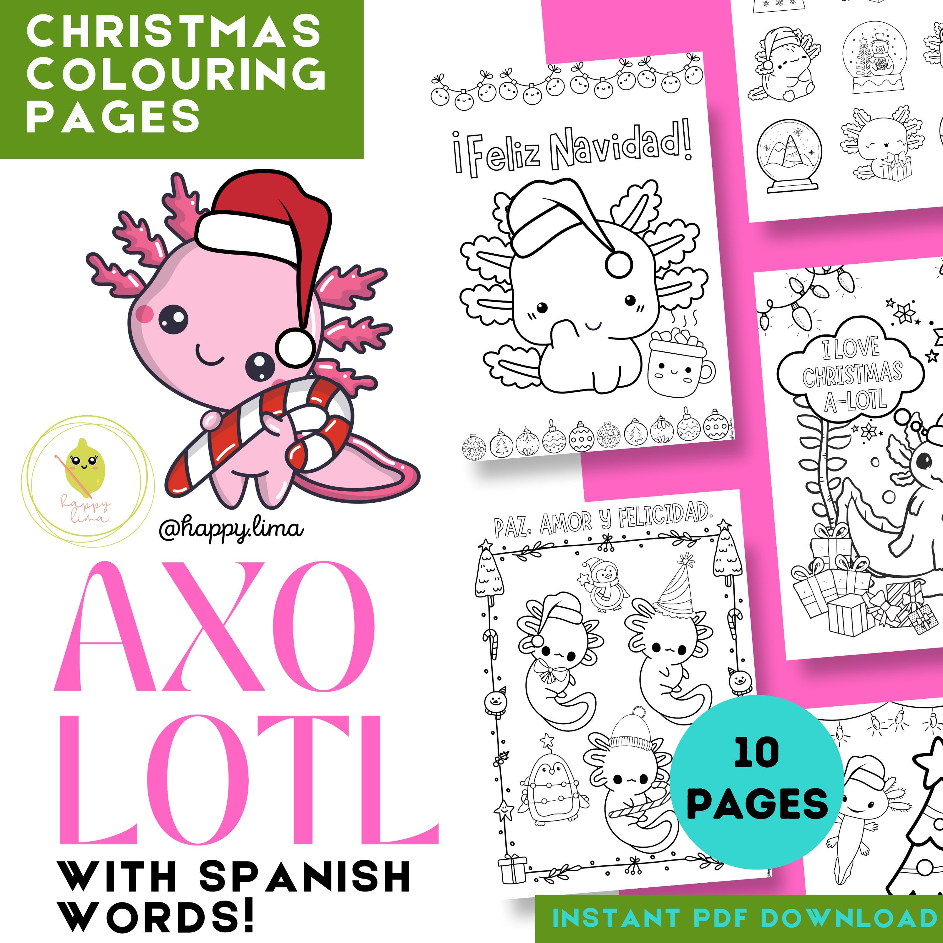 Axolotl Colouring Pages: 10 AMAZING CHRISTMAS Colouring Designs for ...