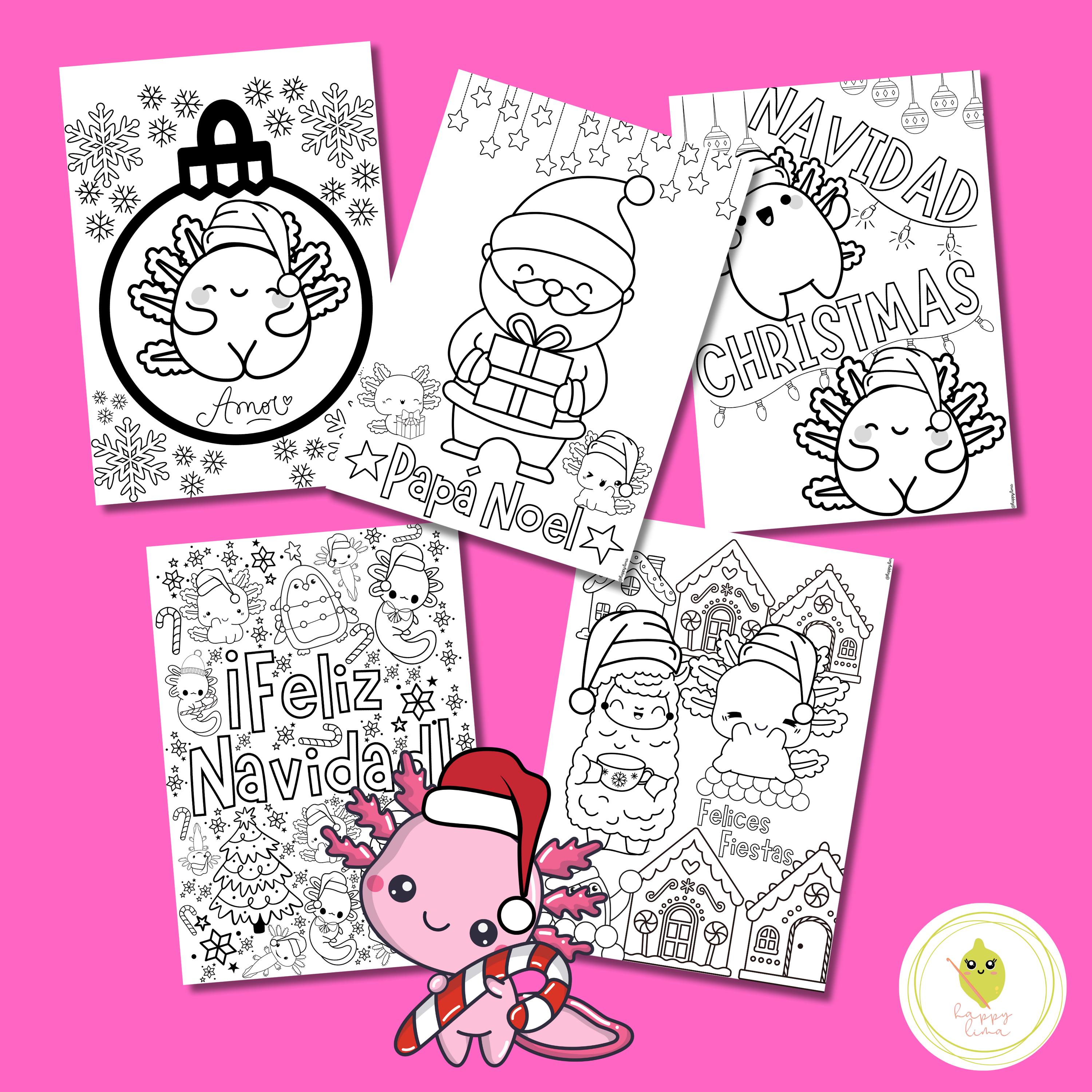 Axolotl Colouring Pages: 10 AMAZING CHRISTMAS Colouring Designs for ...