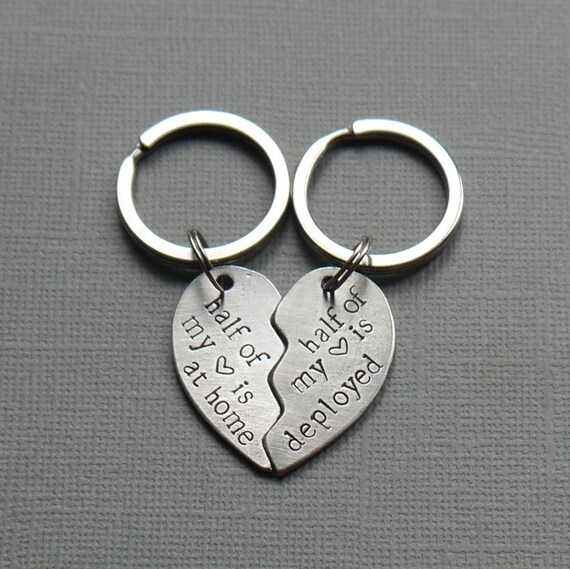 Broken heart deployment keychain set | Etsy
