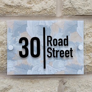 Personalised Perspex House Door Number Sign Split Design Hard-wearing ...