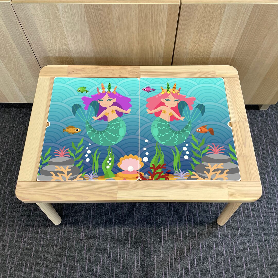 Kids Mermaid Table Top STICKER ONLY Compatible With IKEA Flisat Tables ...