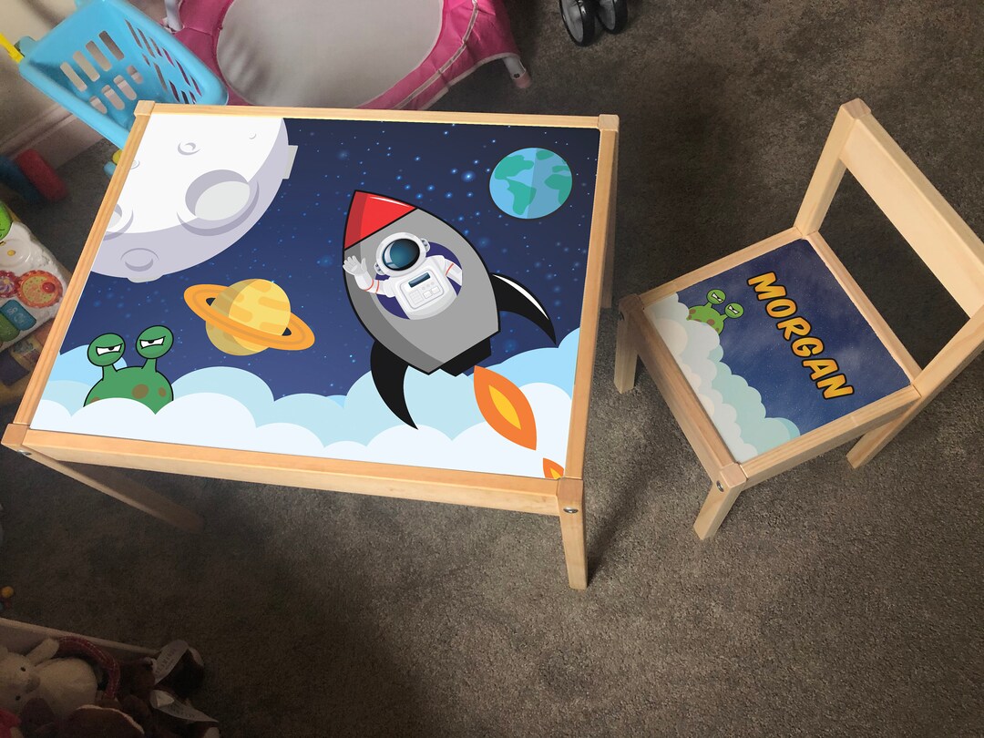 Personalised Children's Ikea LATT Wooden Table and 1 Chair Printed ...
