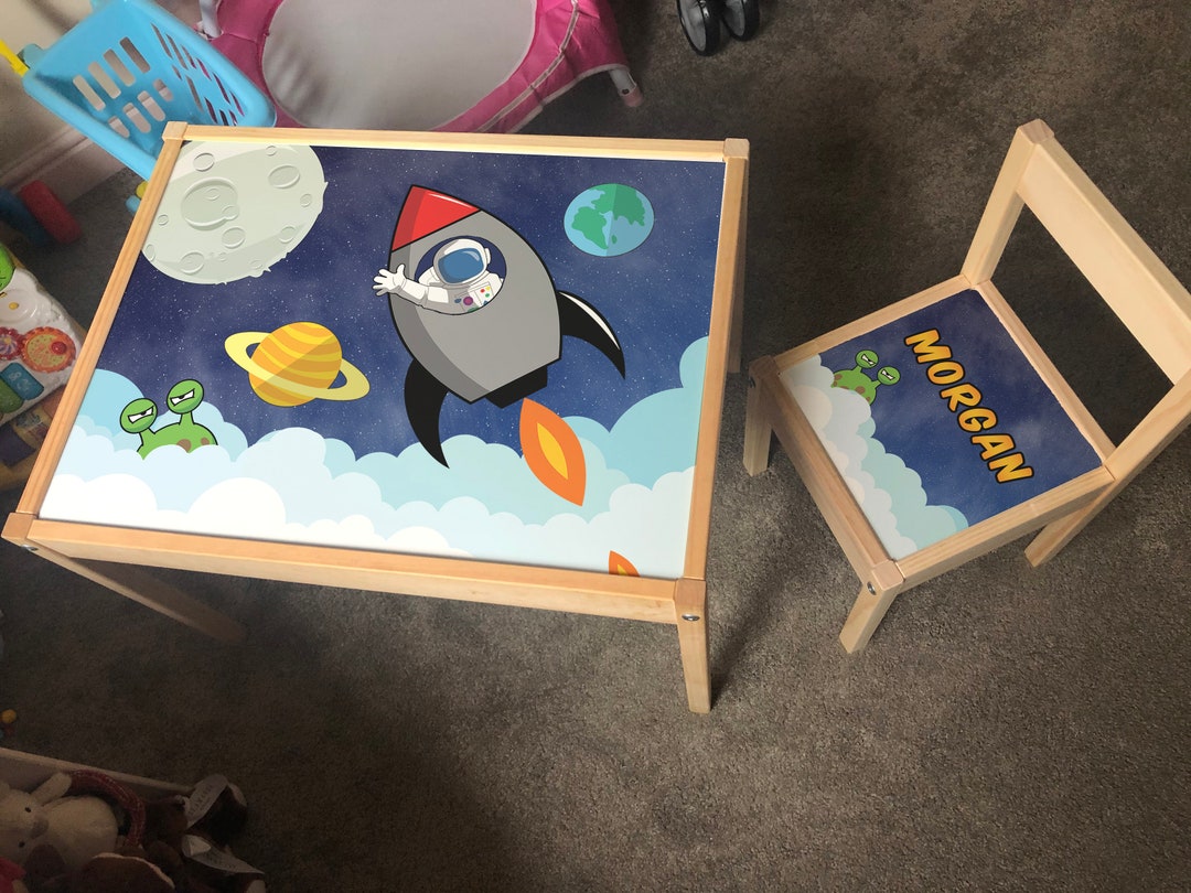 Personalised Children's Ikea STICKER ONLY LATT Wooden Table and 1 Chair ...