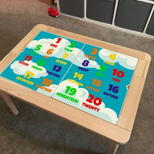Kids Cloud Numbers Table Top STICKER ONLY Compatible With IKEA Flisat ...