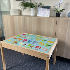 Kids Object Alphabet Table Top STICKER ONLY Compatible With IKEA Latt ...