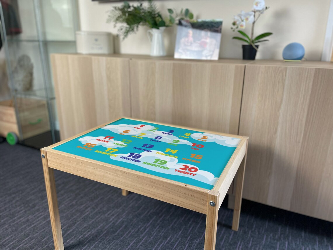Kids Cloud Numbers Table Top STICKER ONLY Compatible With IKEA Latt ...